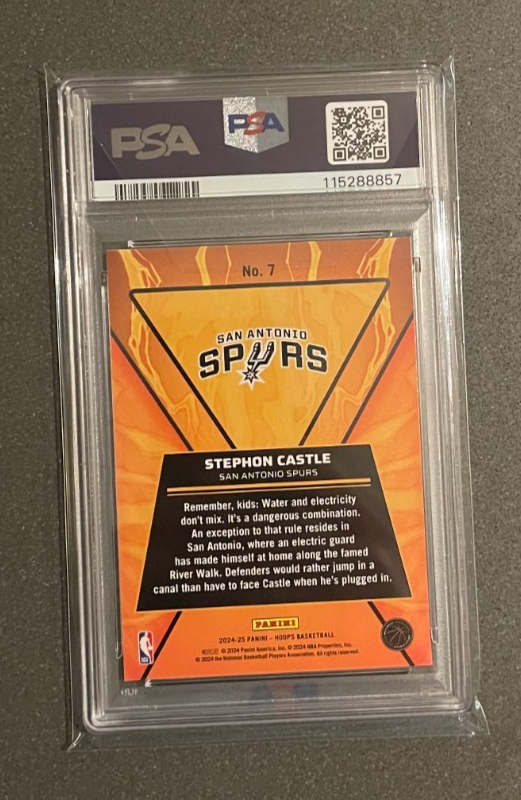 2024-25 Hoops Stephon Castle RC #7 HIGH VOLTAGE PSA 10 San Antonio ...