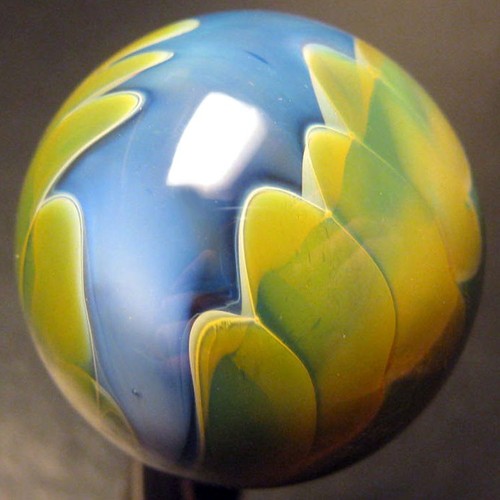 Boomwire Glass Marble - 1" handmade contemporary art lampwork decor ...
