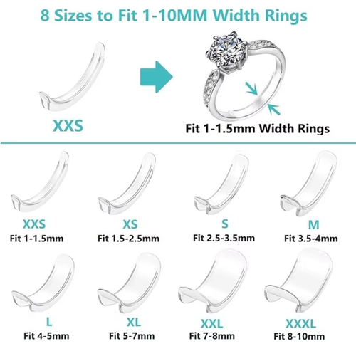 8-Pack Ring Size Adjuster For Loose Rings,Ring Size Reducer Jewelery ...