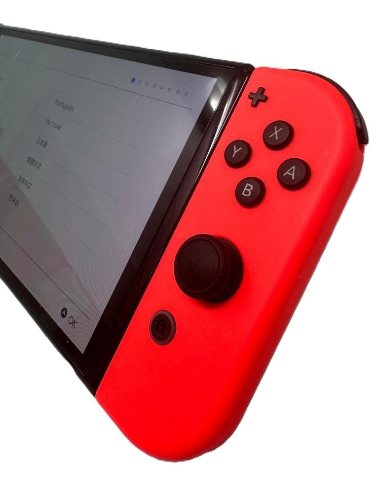Nintendo Switch Oled Console Red/Blue Joycons (SCREEN SCRATCHED) | eBay UK