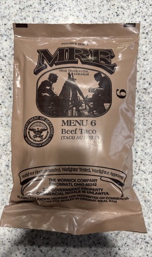 MRE Beef Taco Filing Menu 6 | eBay