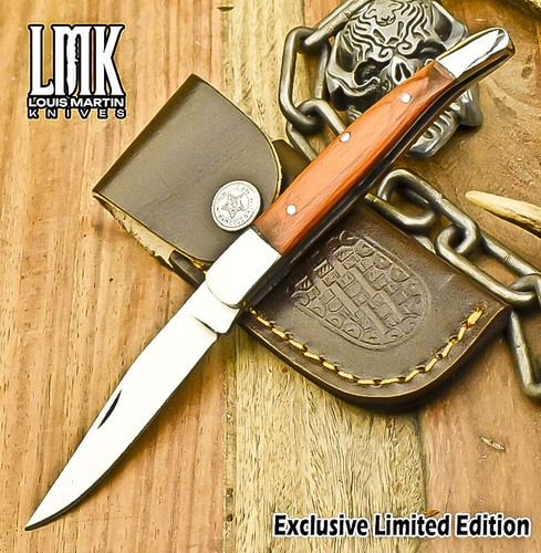 LMK Custom Forged AUS-8 Steel Folding Knife Hard Wood Slip Joint Lock ...
