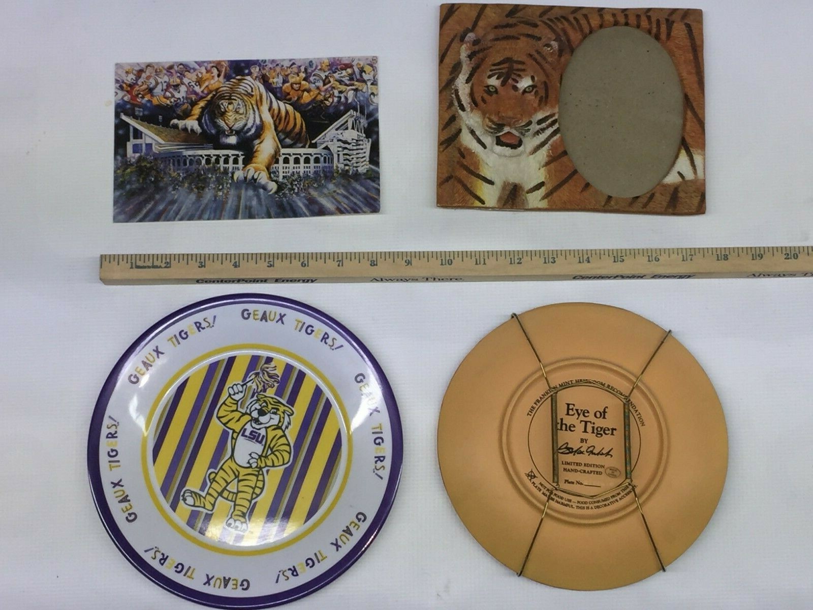LSU Memorabilia: tiger plate and LSU plate, art piece and tiger frame ...