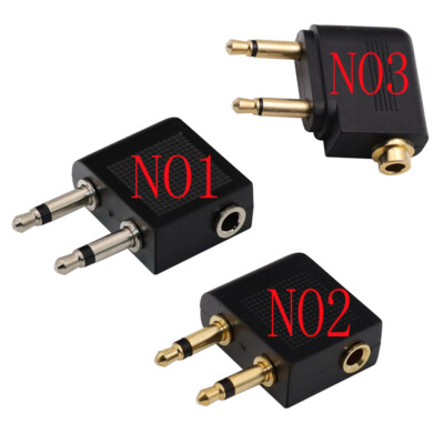3.5mm Airplane Airline Headphone Audio Converter Travel Plug Splitter ...