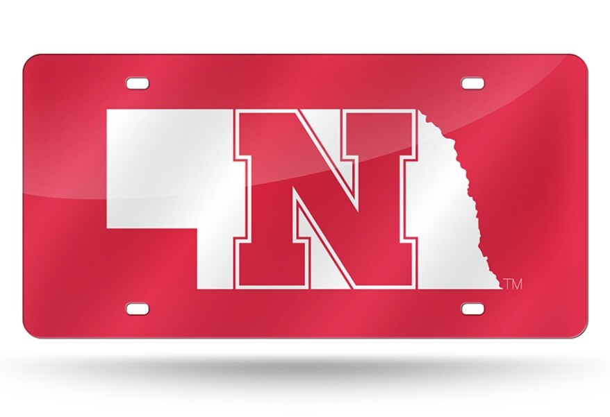Nebraska Cornhuskers Red Laser License Plate | eBay