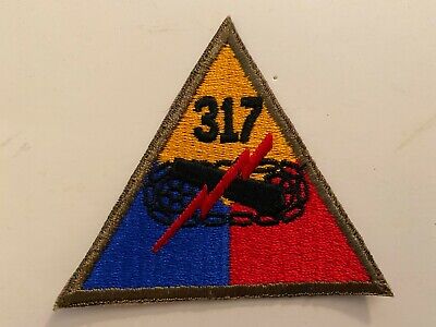 TT459 WW2 US Army Armored Tank Battalion Division Triangle Patch 317th ...