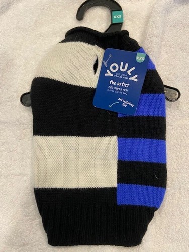 Youly Pet Dog Sweater White, Black & Blue XXS NWT | eBay