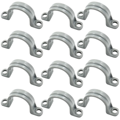 12 Pcs 3/4 Inch PVC Pipe Straps - Two Hole Plastic Conduit Strap for ...