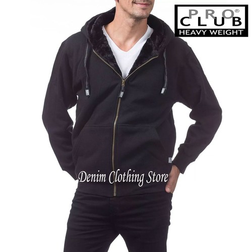 Pro Club Pile Full Zip Up Hoodie Heavyweight Thick Jacket Sweatshirts ...