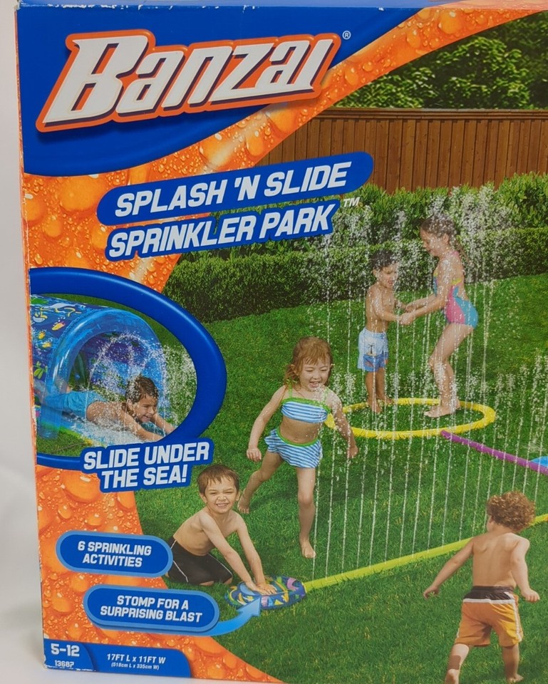 NEW 17ft Splash N Slide Sprinkler Park 6 Water Park Activities 12ft ...