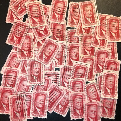 Postage Stamps For Crafting: 1965 5c Herbert Hoover; Red; 50 Pieces | eBay