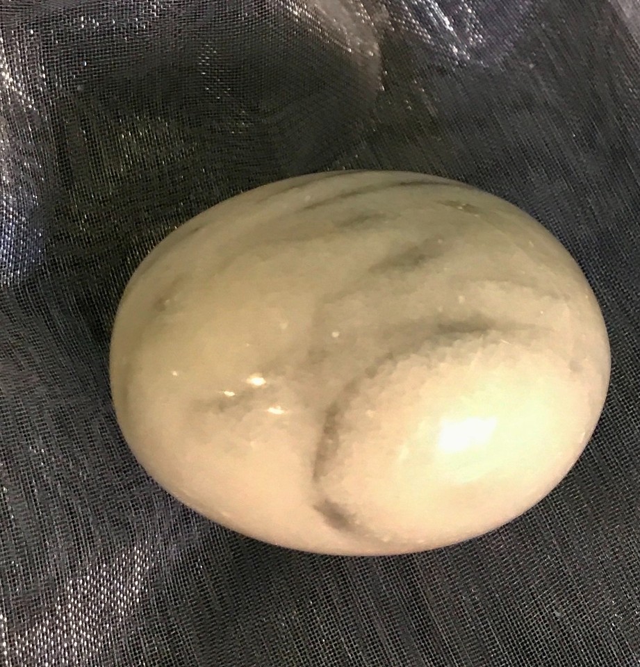 Polished Alabaster Egg - Creamy Color, Natural Dark Streaks | eBay