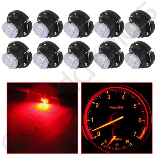 10X RED T5/T4.7 NEO WEDGE 3-SMD LED HVAC CLIMATE INSTRUMENT CLUSTER ...