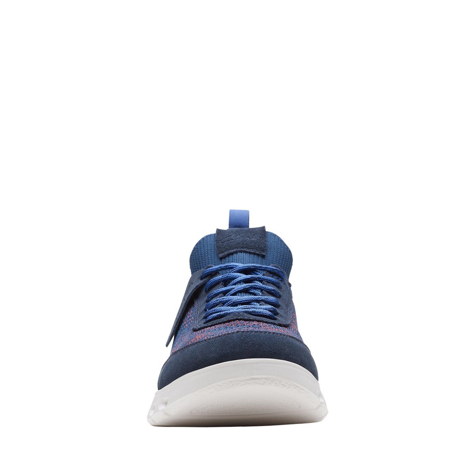 Clarks Nature X Go 26172682 Mens Blue Leather Lifestyle Sneakers Shoes ...
