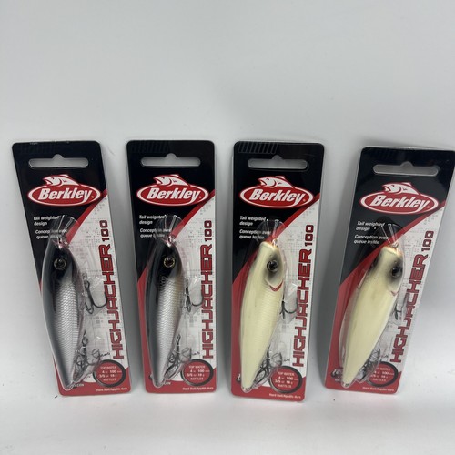 (Lot of 4) Berkley HighJacker 100 Topwater Fishing Lure Bone & Black ...