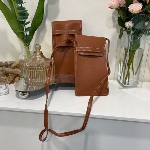 PU Leather Simple Sunglasses Storage Bag Phone Bag Crossbody Bag ...