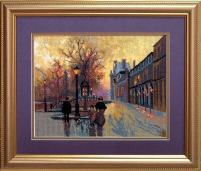 Diy Needlepoint Cross Stitch "Evening Street". Embroidery Kit Unprinted ...