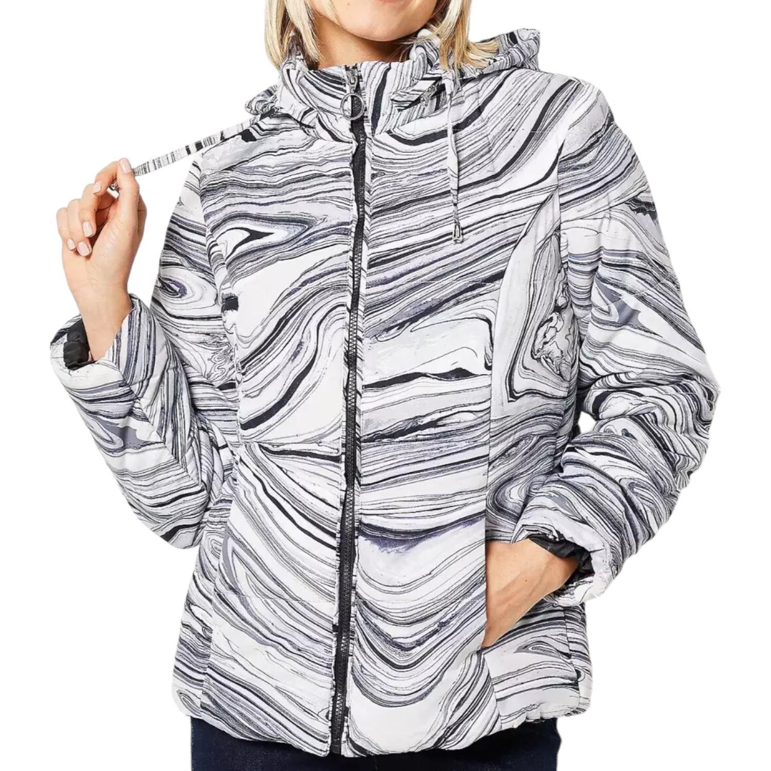 Isaac Mizrahi Live! SOHO Marble Puffer Jacket Grey | eBay