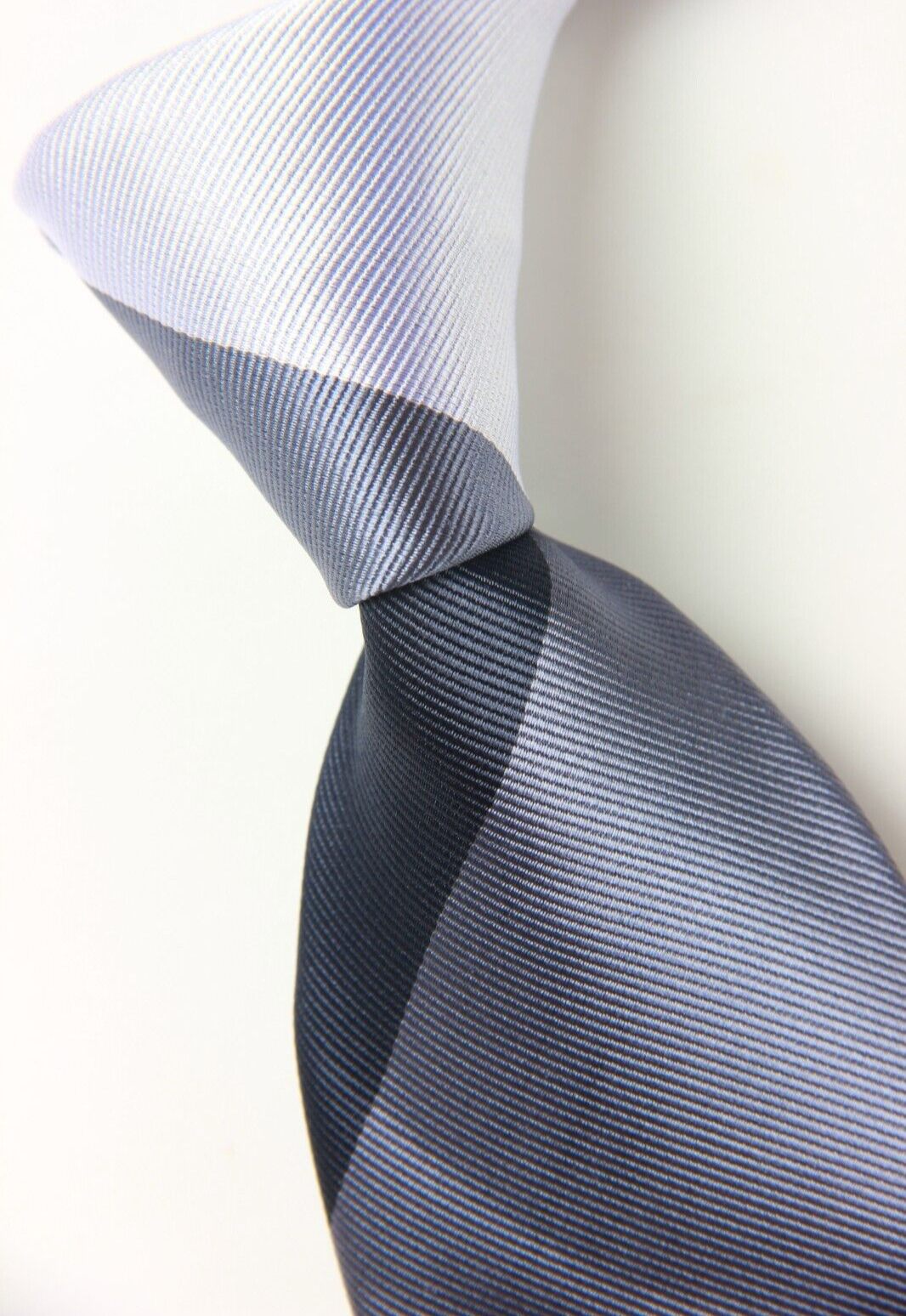 New Classic Striped Gray White Black JACQUARD WOVEN 100% Silk Men's ...