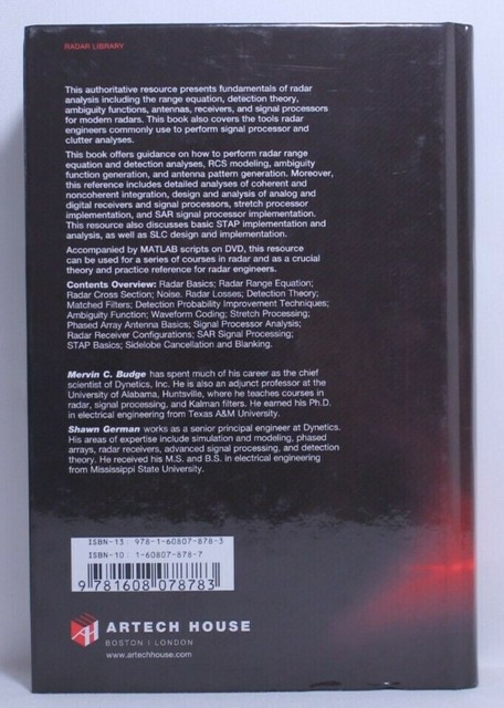 Basic Radar Analysis by Shawn R. German and Mervin C. Budge (Hardcover) for sale online | eBay