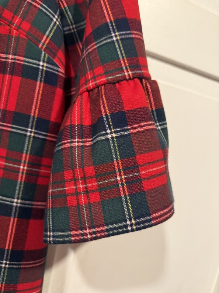 Vineyard Vines Plaid Greenwich Flutter Sleeve Dress Size 8 Tartan Plaid ...