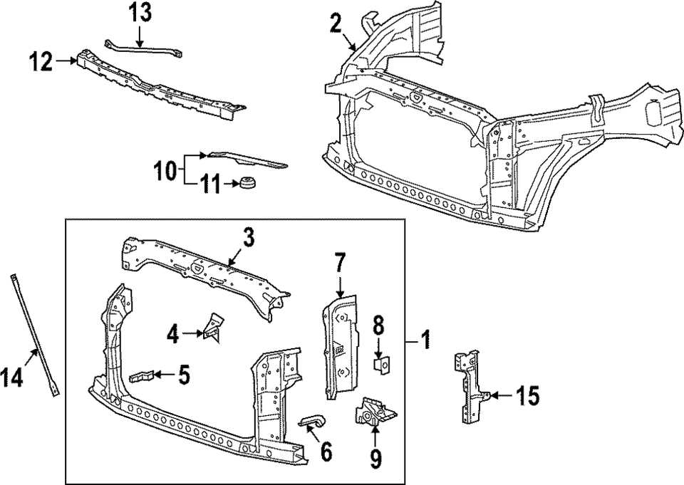 Genuine GM Driver Side Front End Sheet Metal Diagonal Brace 84449857 | eBay