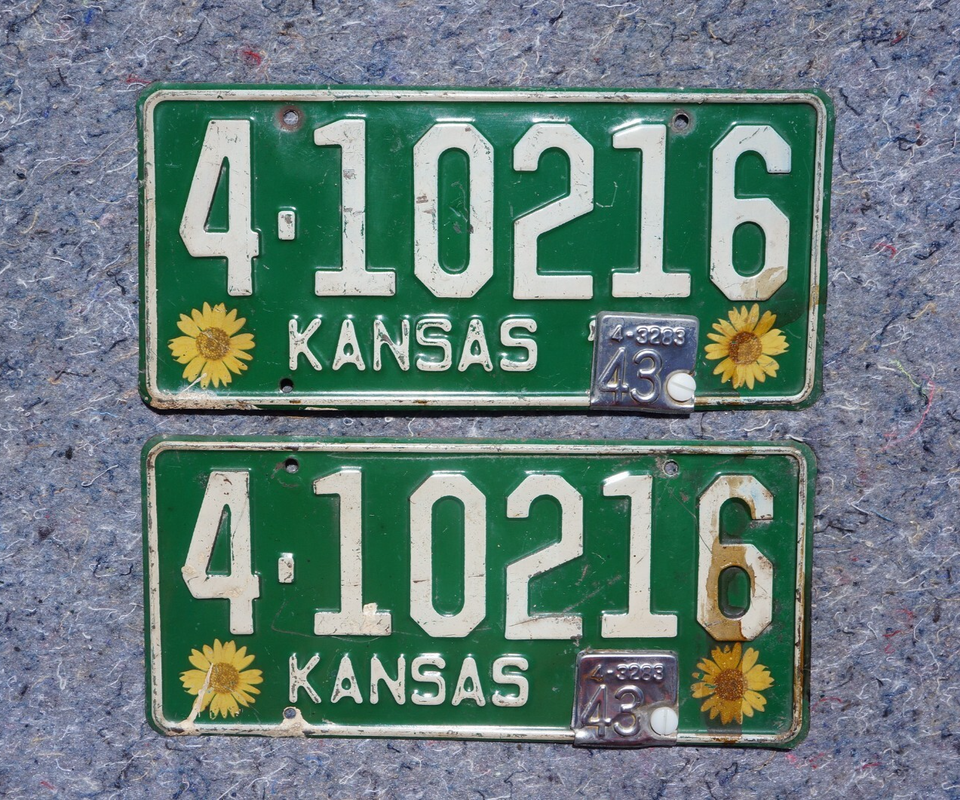1942 1943 KANSAS License Plate Plates PAIR / SET | eBay