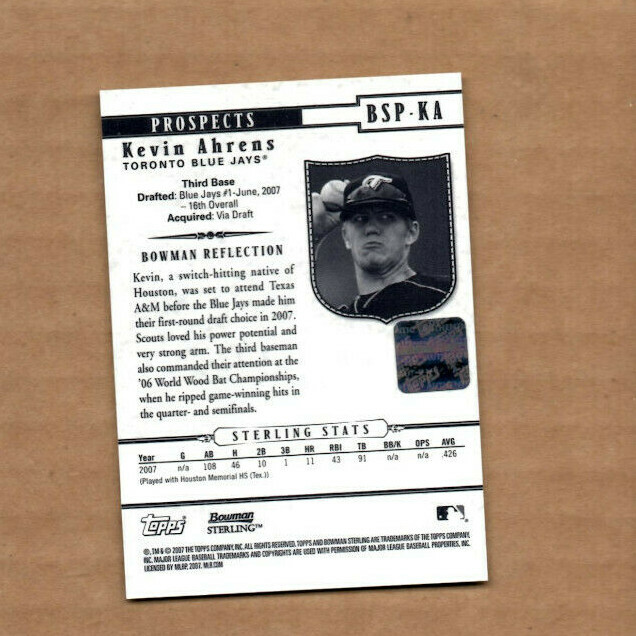 2007 Bowman Sterling Prospects #KA Kevin Ahrens AUTOGRAPH | eBay