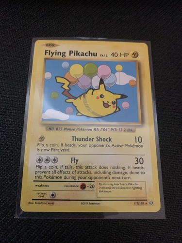 FLYING PIKACHU 110/108 SECRET RARE XY EVOLUTIONS POKEMON TCG CARD SEE ...