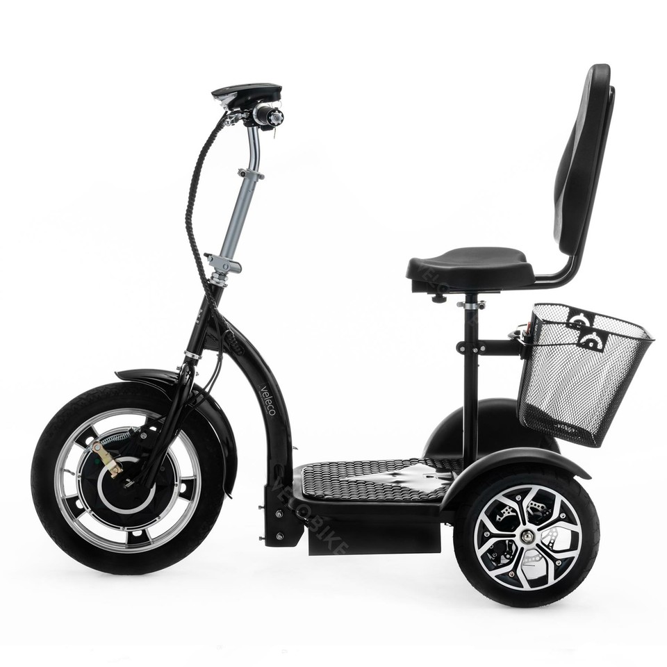Folding 3 Wheel Electric Mobility Scooter Tricycle Trike Black VELECO ...