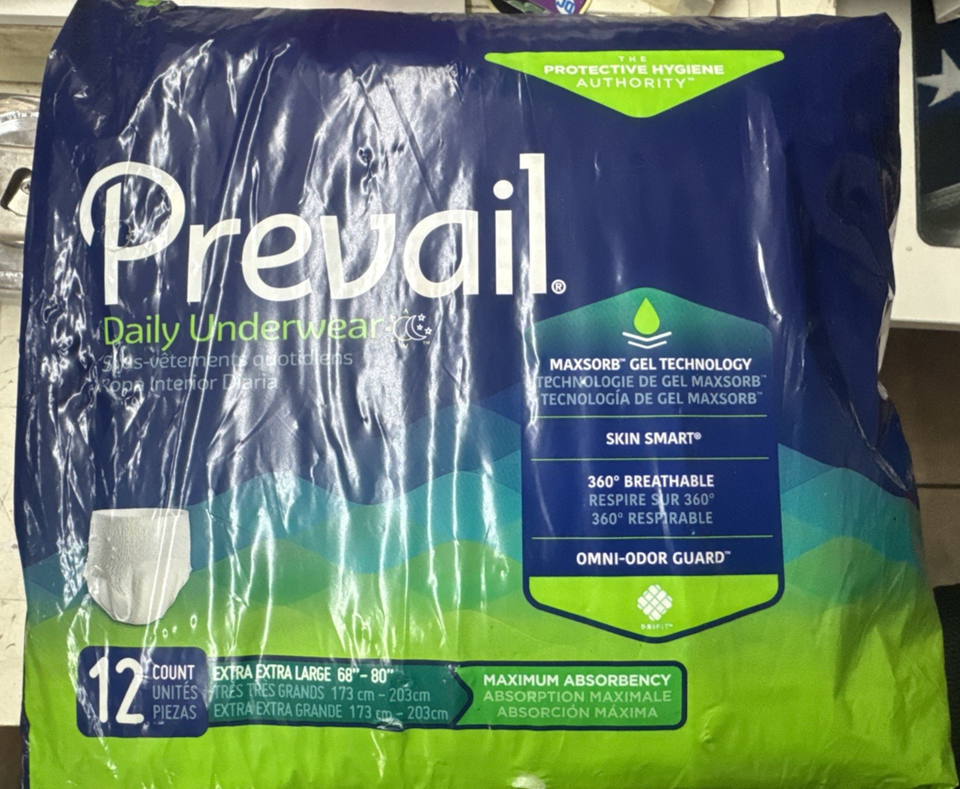 4 Packs Of 12!* Prevail Adult Daily Disposable Underwear XXL Maximum ...