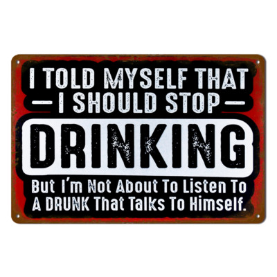 DRINKING DRUNK TALKS Tin Metal Sign Beer Rustic Look Vintage Man Cave ...