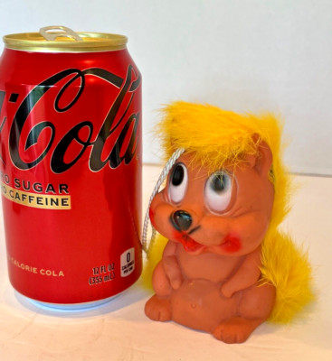 Rauls Plastech Troll SQUIRREL Yellow Fur England 3 3/4in 90's Very ...