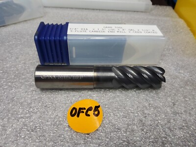 GARR 3/4" DIA. X 1.5" LOC X 3/4" SHK X 4"OAL, 5-FL CARBIDE END MILL, | eBay