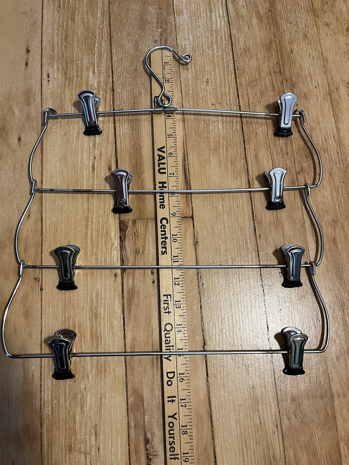 Lot of 2 VTG Mid Century Metal Chrome Wire 4 Tier Skirt Pant Clip ...
