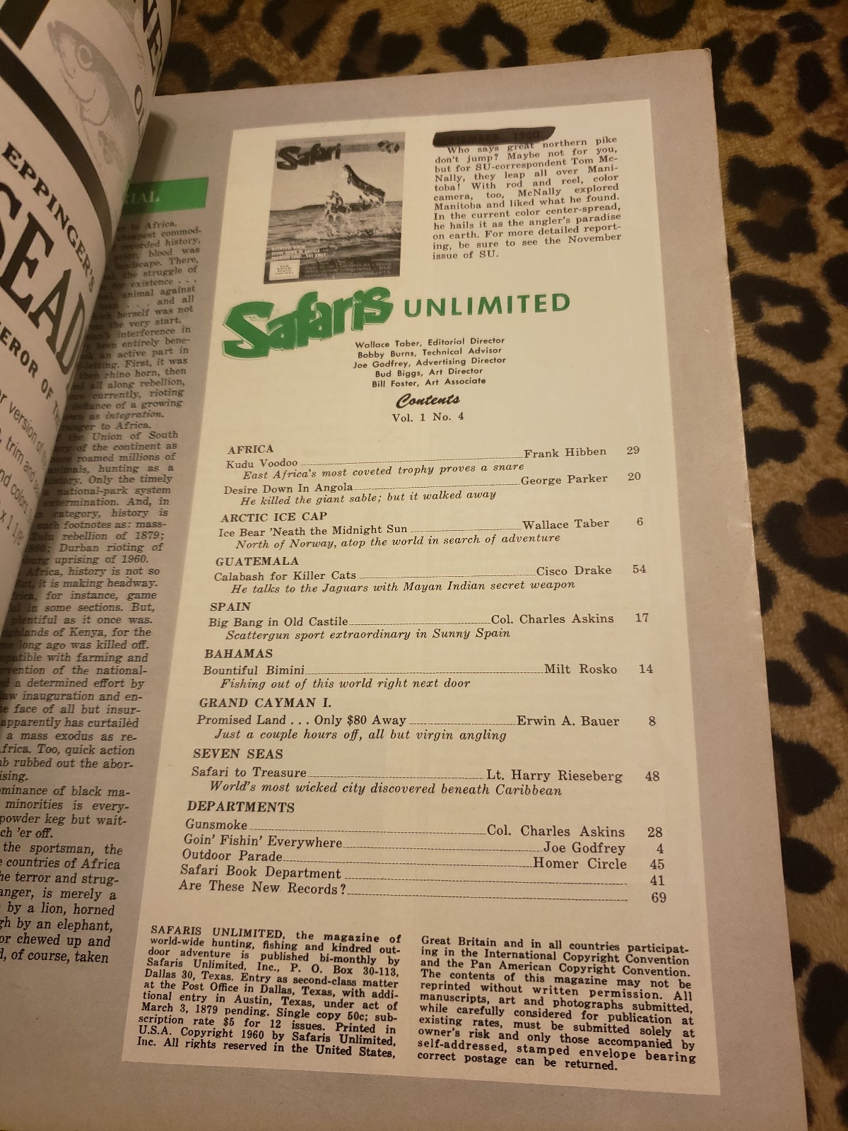 Safaris Unlimited Magazine #1 and #4 Signed by Wally Taber | eBay