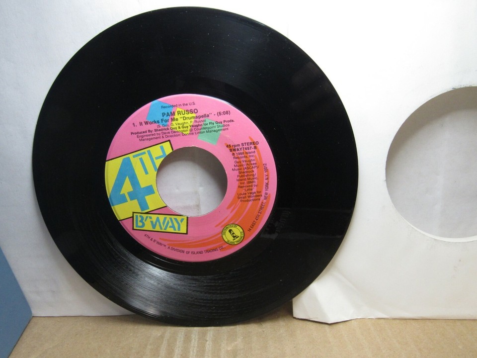 Old 45 RPM Record - 4th & B'Way BWAY 7457 - Pam Russo - It Works For Me ...