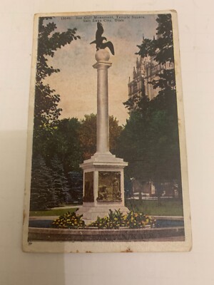 1941 Seagull Monument Temple Square Salt Lake City Utah Postcard | eBay