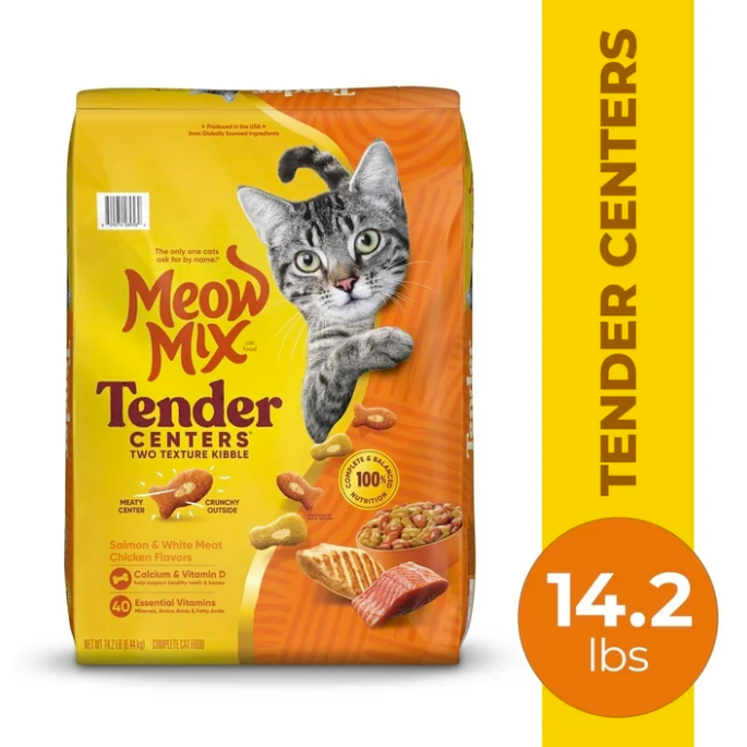 (2 pack) Meow Mix Tender Centers Salmon & White Meat Chicken Flavors ...