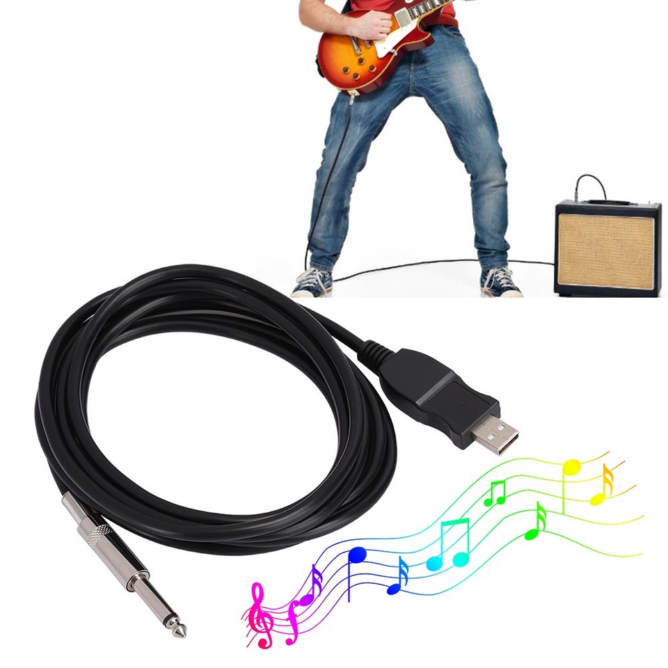 300cm Portable Guitar USB Cable Computer Wire Link Connection Instrum ...