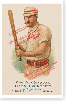 Retro Jack Glasscock Indianapolis Hoosiers Antique Baseball Poster | eBay