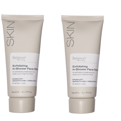 2 Pack-Believe Beauty Skin Exfoliating In-Shower Face Mask, 6 oz Each ...