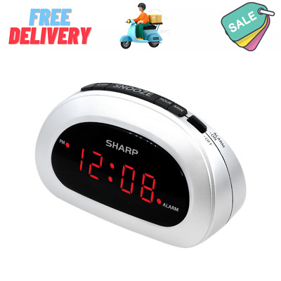 Digital Sharp Alarm Clock, Cloud White, Easy to Set Controls, Red LED ...
