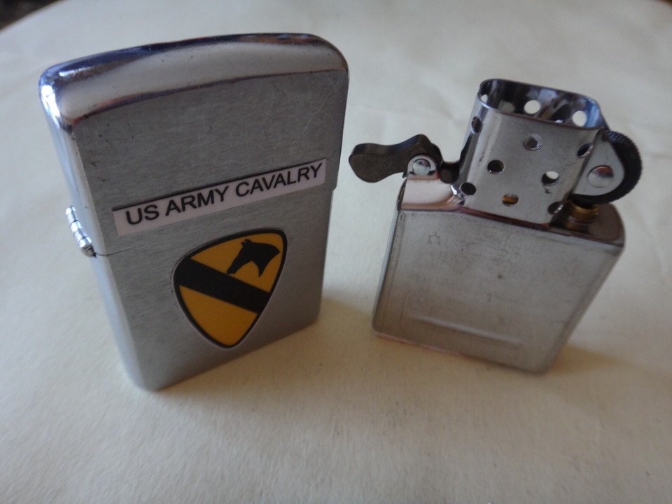 Year 1993 Zippo Lighter US 1st CAVALRY Division & COMBAT VETERAN Decal ...