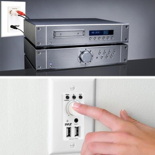 Pyle new PWPBT67 In-Wall Bluetooth Audio Receiver Dual USB Charger + AUX-Input 68888757805 | eBay