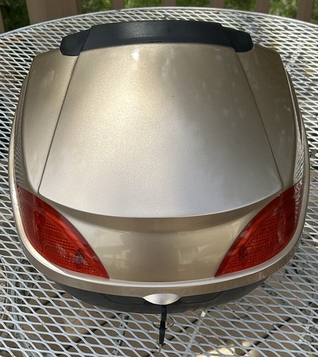 SHS Gold Rear Top Case Small Locking Trunk, Secure Motorcycle Storage ...