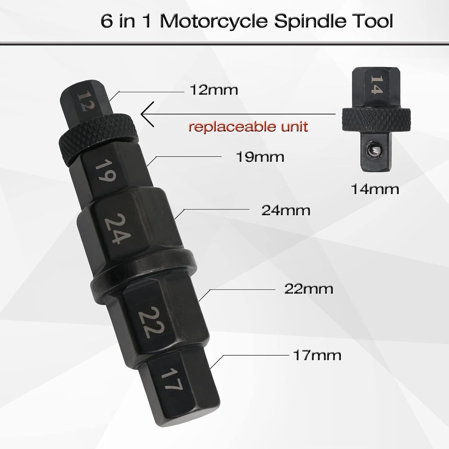 Motorcycle Front Rear Wheel Axle Hex Spindle Socket Tool 12/14/17/19/22 ...