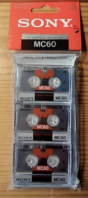 Sony Mc-60 Mc60 Microcassette Blank Cassette Tape Disc 60 Min 3 Pcs ...