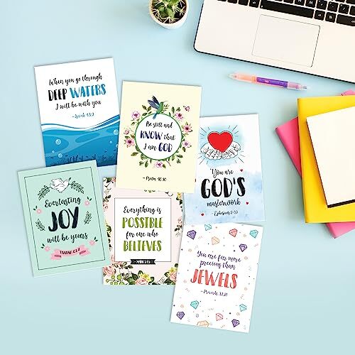Scripture Cards - Set of 48 Boxed Bible Verse Blank Note Cards Assorted ...