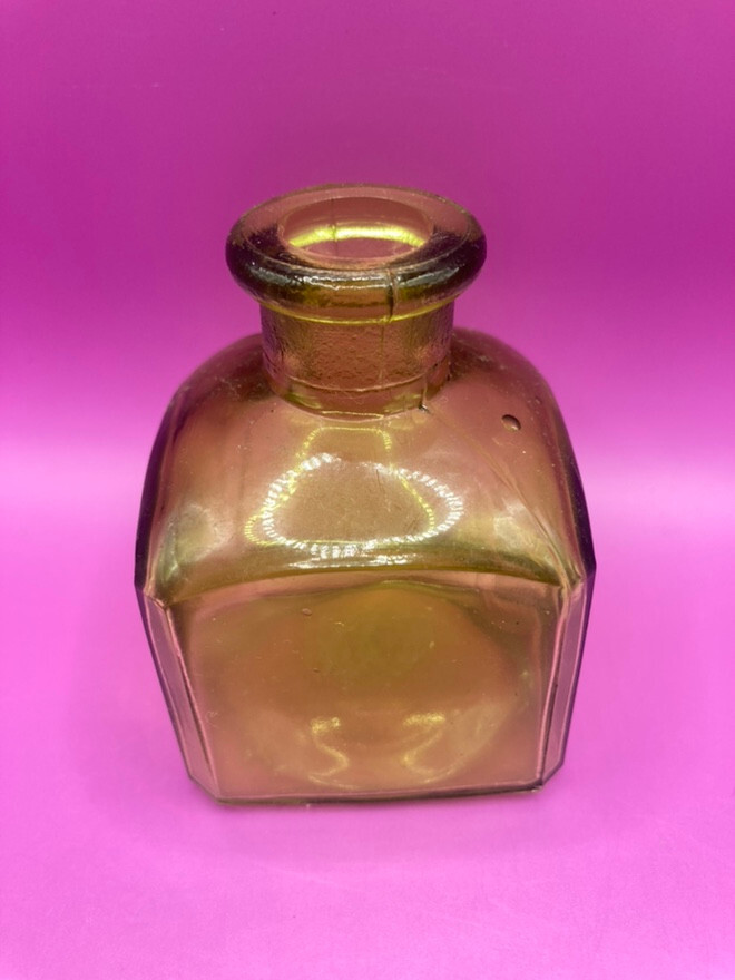 4 Antique & Vintage Glass Ink Well Bottles Unique Carter's Higgins Etc ...